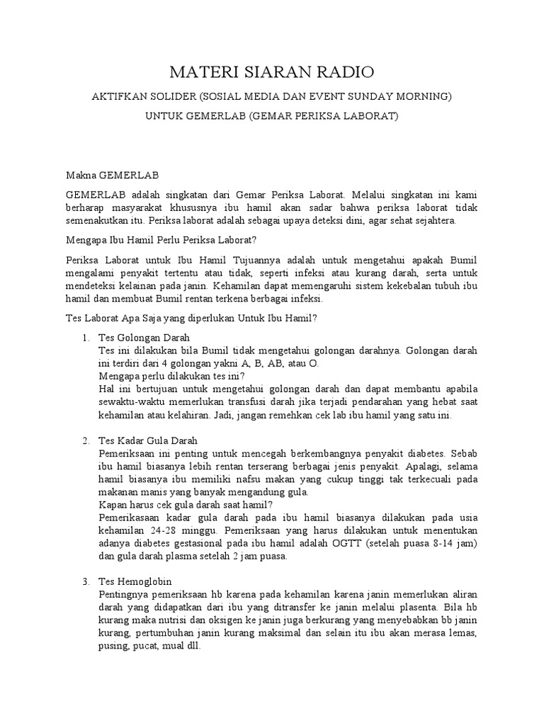 Materi Siaran Radio | PDF