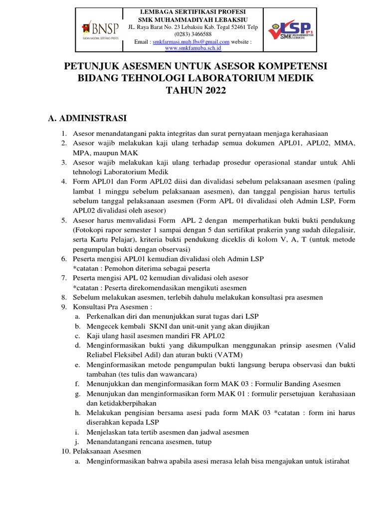 2 - Petunjuk Teknis Asesor | PDF | Teknologi & Rekayasa