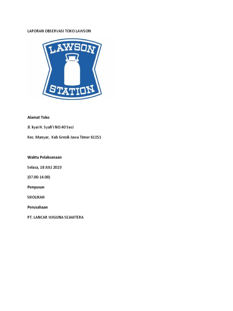 Laporan Observasi Lawson | PDF