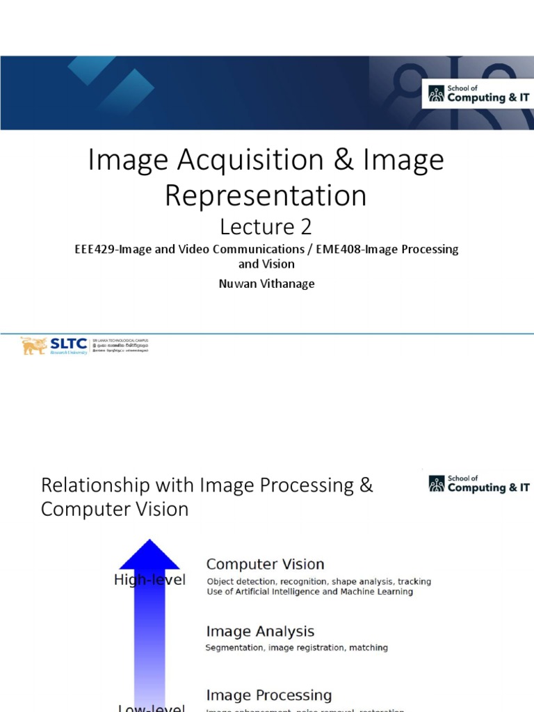 Lecture 2-Image Acquisition Image Representation | PDF | Image Resolution | Eye
