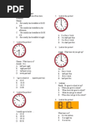 Soal Telling Time Kelas 7 | PDF | Clock | Horology