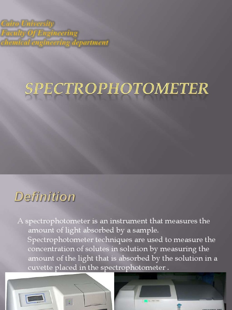 Spetrophotometer 090415095014 Phpapp02 | PDF | Spectrophotometry ...