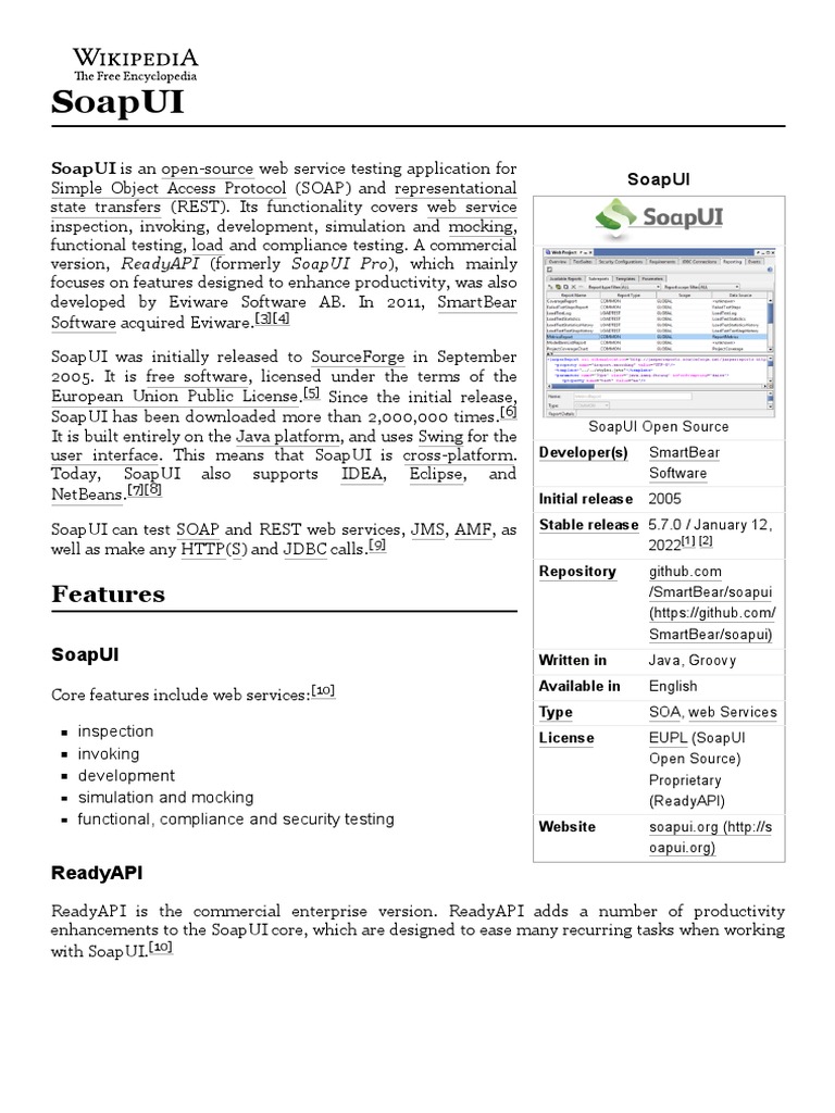 SoapUI - Wikipedia | PDF | Product Development | Computing