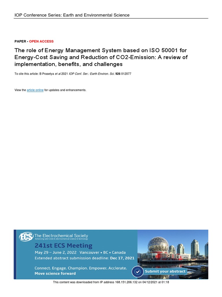 The Role of Energy Management System Based On ISO | PDF | Climate ...