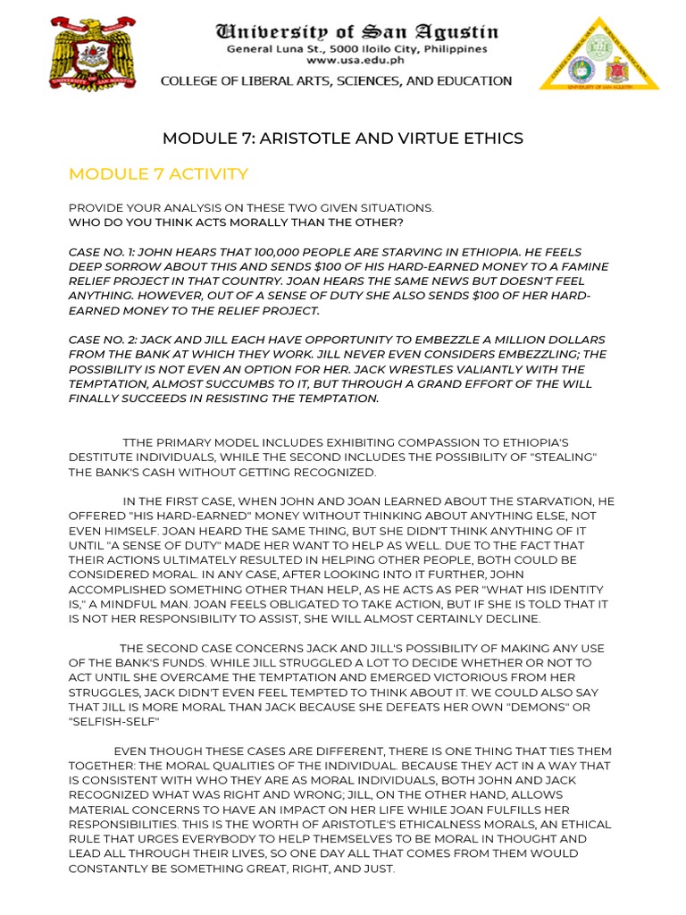 Module 7 Activity | PDF | Philosophical Theories | Applied Philosophy