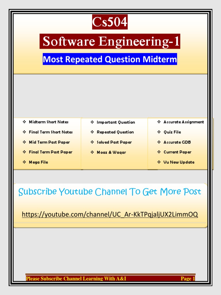 Cs504 Midterm Subjective | PDF | Class (Computer Programming) | Central Processing Unit
