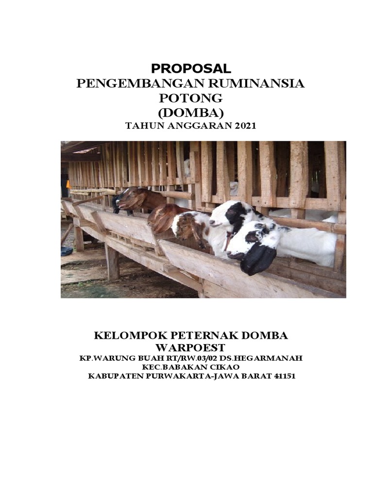 Proposal Pengembangan Ternak Domba | PDF | Kesehatan Holistik