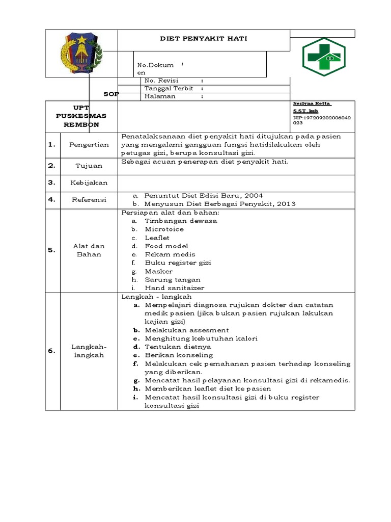 Panduan Diet untuk Penyakit Hati | PDF