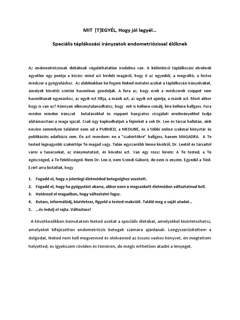 MIT (T) EGYÉL, Hogy Jól Legyél. Speciális Táplákozási Irányzatok ...