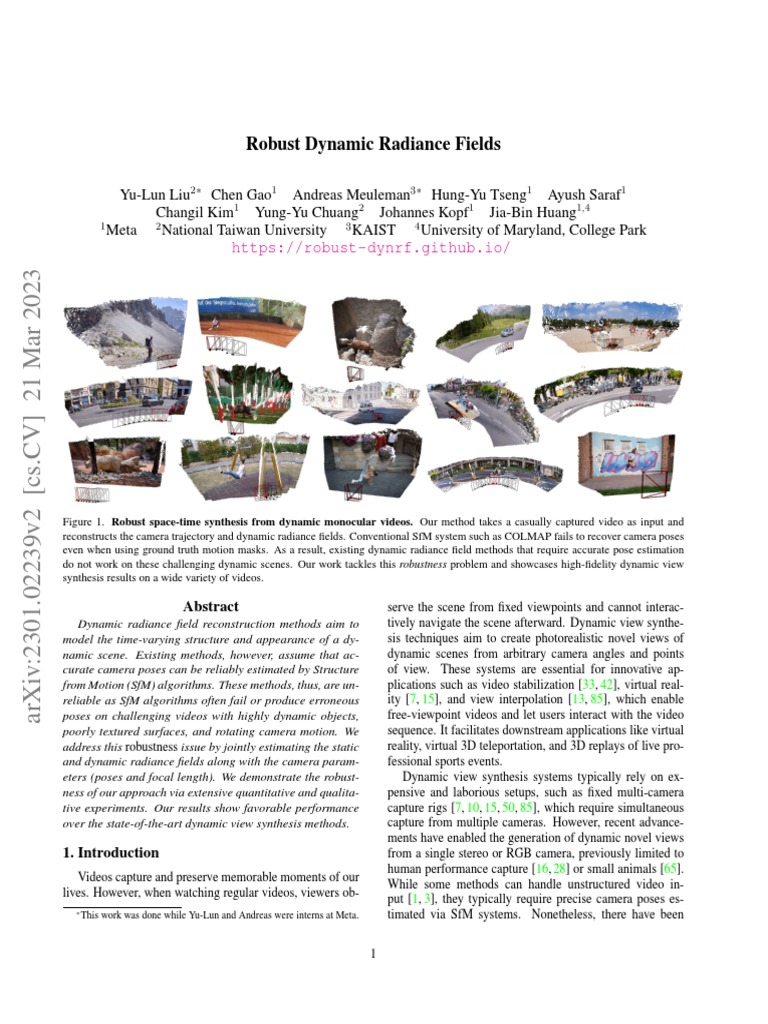 Robust Dynamic Radiance Fields | Download Free PDF | Voxel | 3 D ...