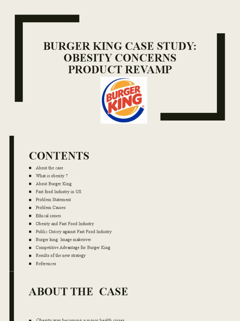 Burger King Case Study | PDF | Fast Food | Obesity