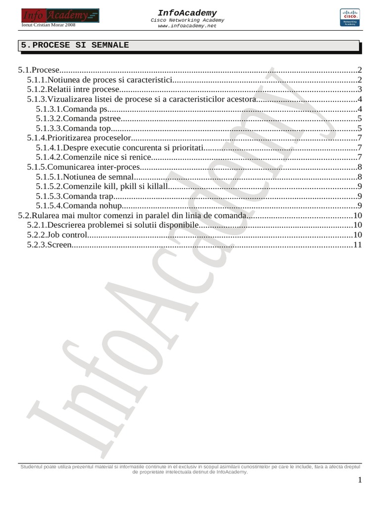 Infoacademy Linux 05 Procese Si Semnale V11 Enc Unlocked Pdf 