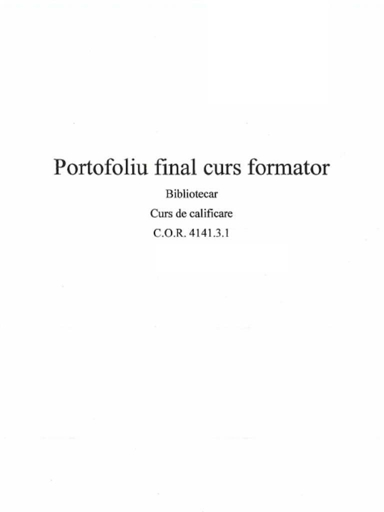 Proiect Curs Formator | PDF