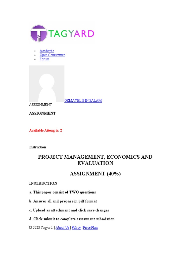 Assignment Project Management | PDF | Economics | Economies