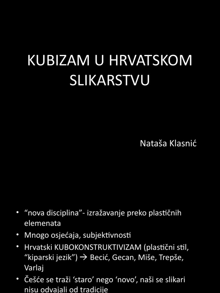 Kubizam U Hrvatskom Slikarstvu | PDF