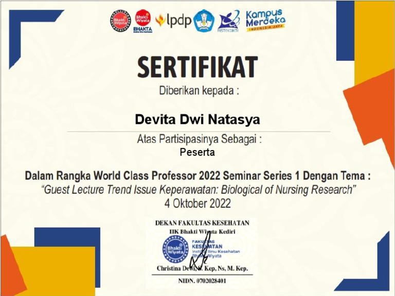 Sertifikat-Devita Dwi Natasya | PDF