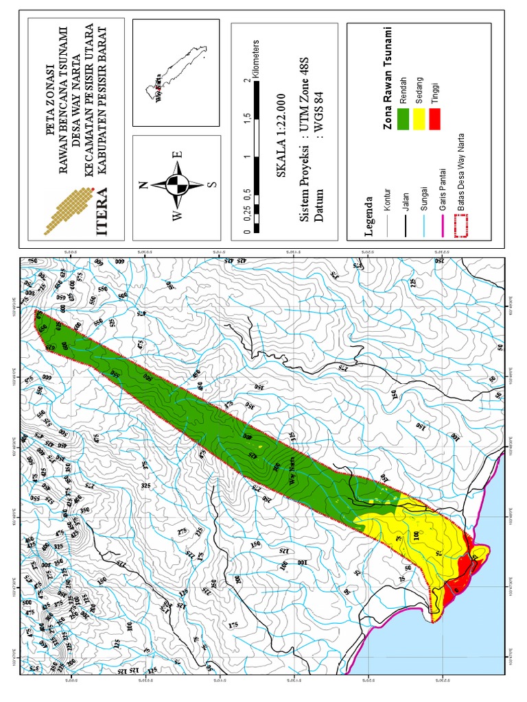 Peta Zona Rawan Tsunami | PDF | Geodesy | Geographical Technology