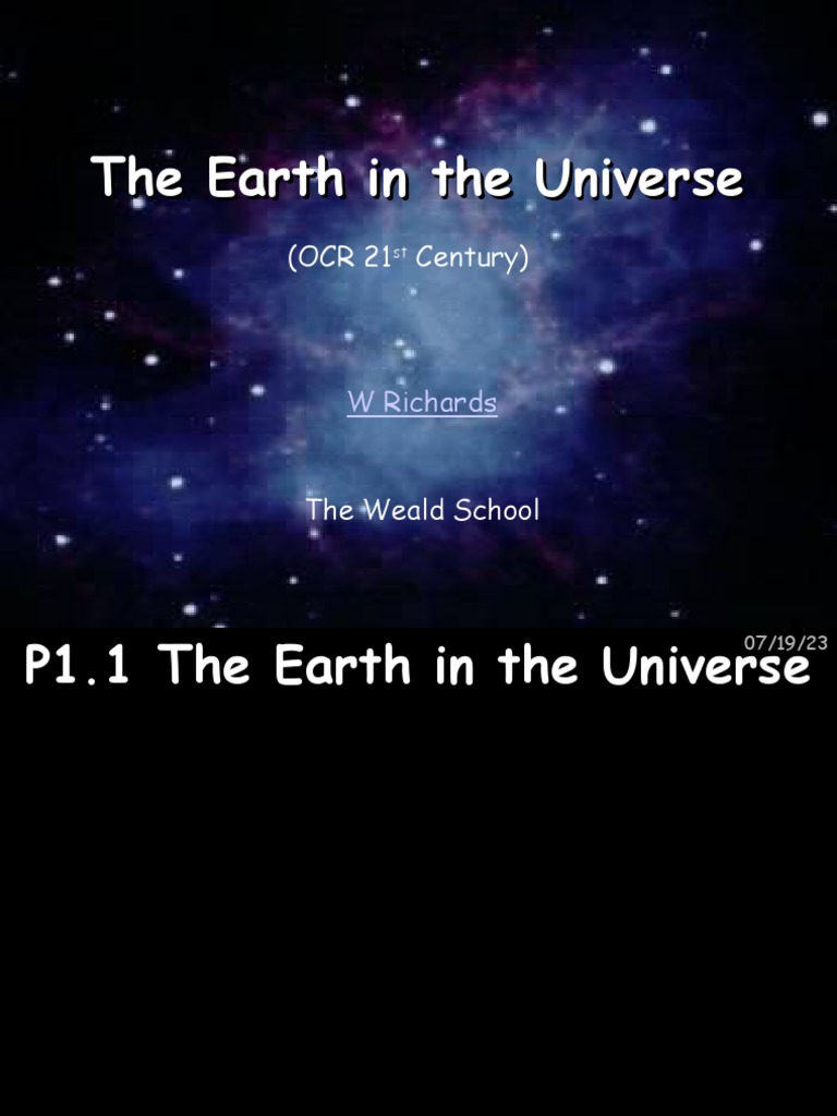 p1 the Earth in the Universe | PDF | Plate Tectonics | Solar System