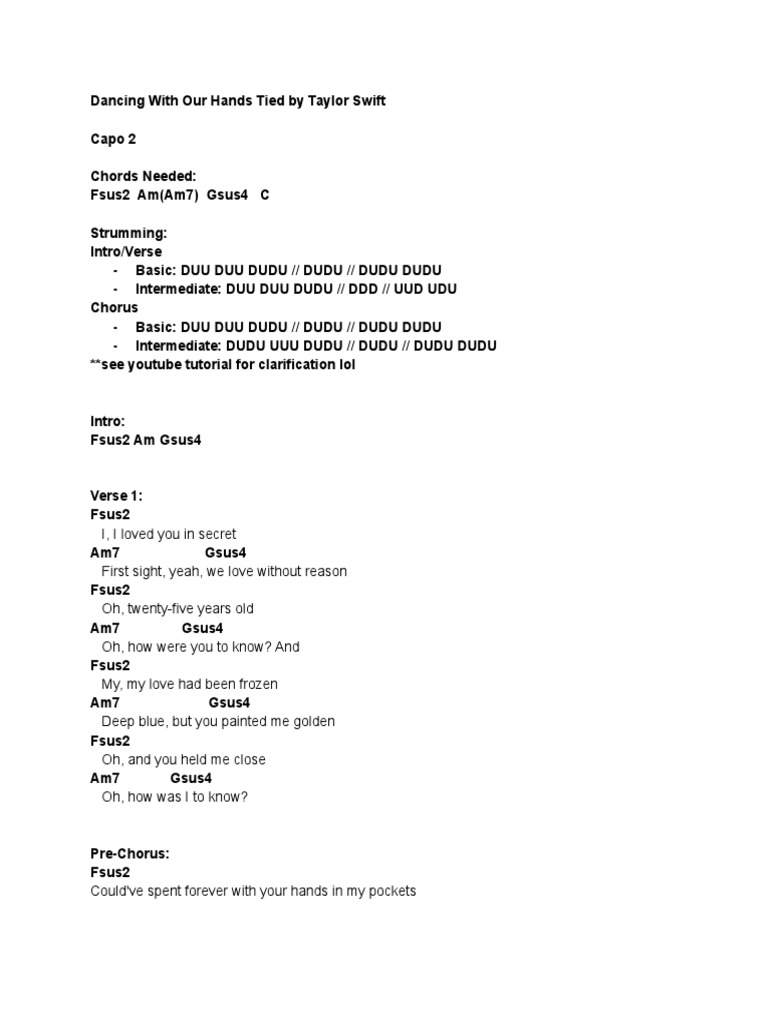 DWOHT | PDF | Song Structure | Pop Songs