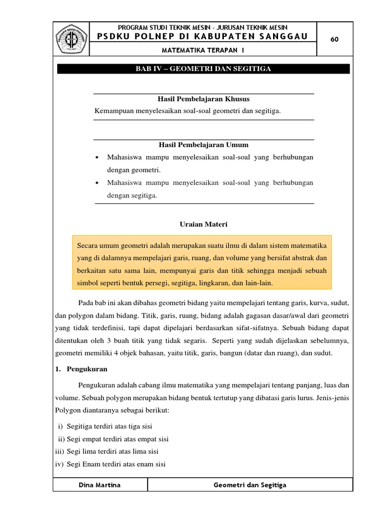 Bab 4 - Geometri Dan Segitiga | PDF