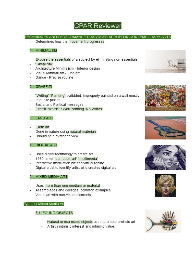 CPAR Reviewer | PDF | Paintings | Textiles
