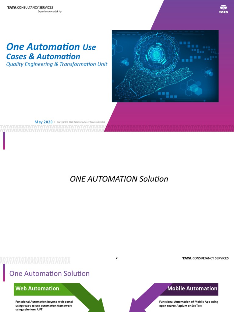 TCS QET One Automation Solutions Platform Capability | PDF | Automation | Machine Learning
