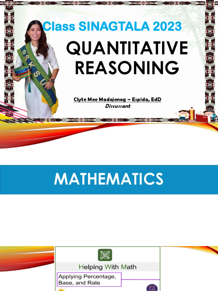 2023 Class Sinagtala Quatitative Reasoning | PDF | Speed | Mathematics