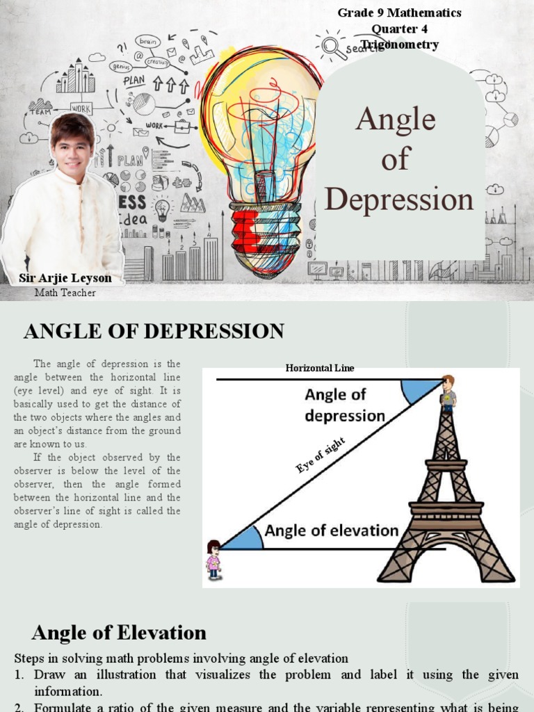 Solving Problems Involving Angle of Elevation &depression | PDF | Angle ...