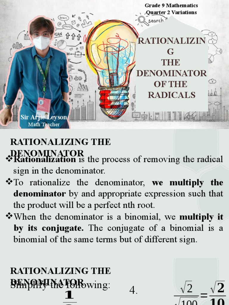 Rationalizing The Denominator | PDF | Teaching Methods & Materials