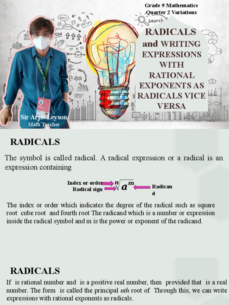 Radicals and RE To RadE | PDF | Exponentiation | Numbers