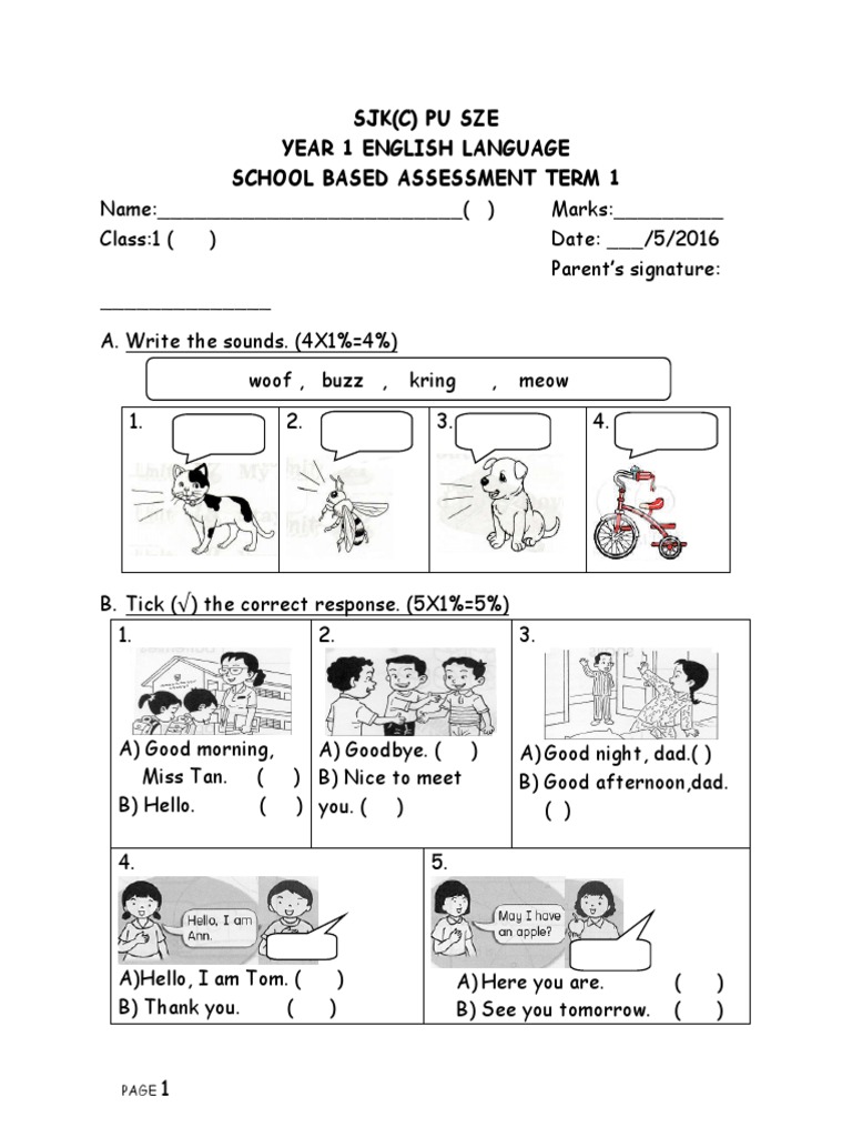 Dokumen - Tips - SJKC Pu Sze Year 1 English Language School 1 English ...