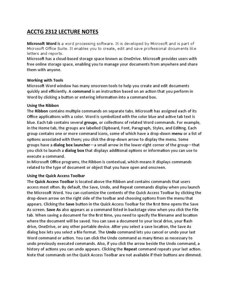 MS Word Lecture Notes | PDF | Typefaces | Microsoft Word