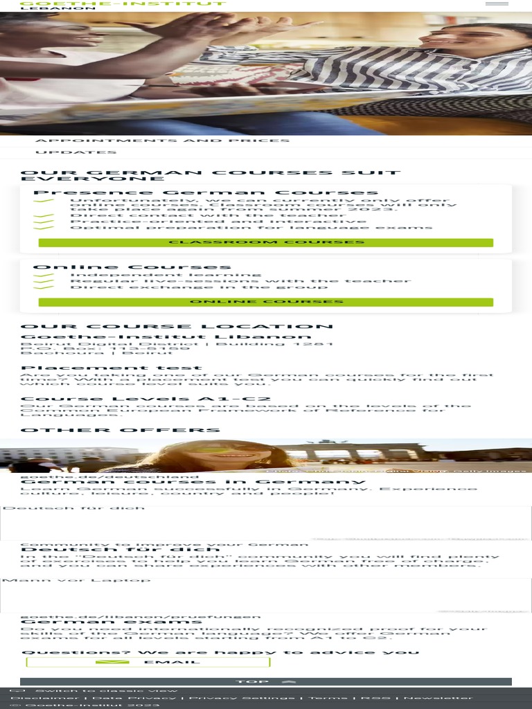 German Courses - Goethe-Institut Lebanon | PDF