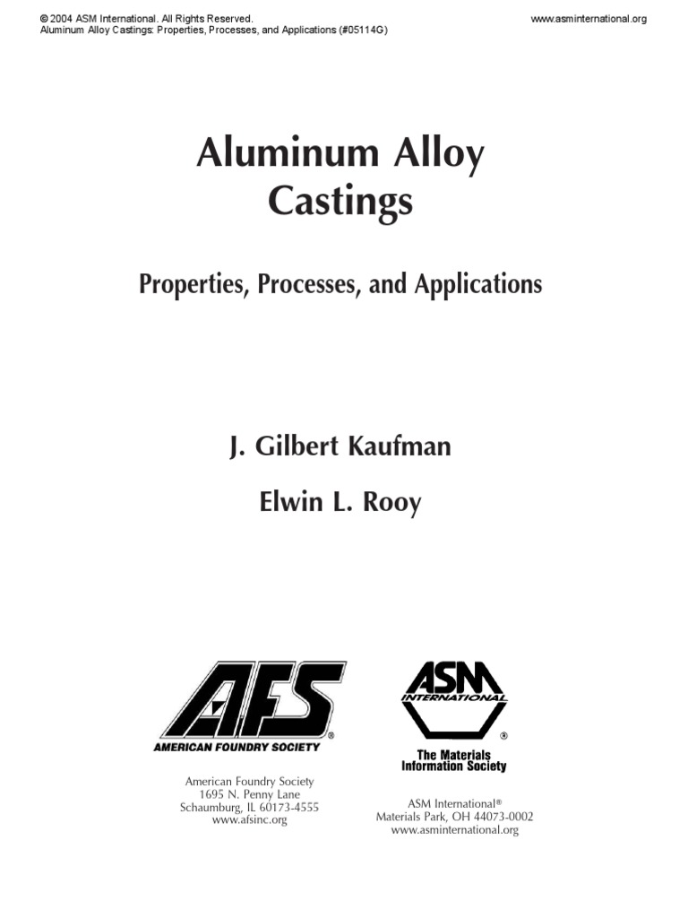 Aluminium Alloy Castings Properties, Processes and Applications | PDF ...