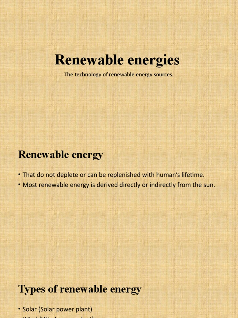 Overview of Renewable Energy Sources | PDF | Wind Power | Solar Power