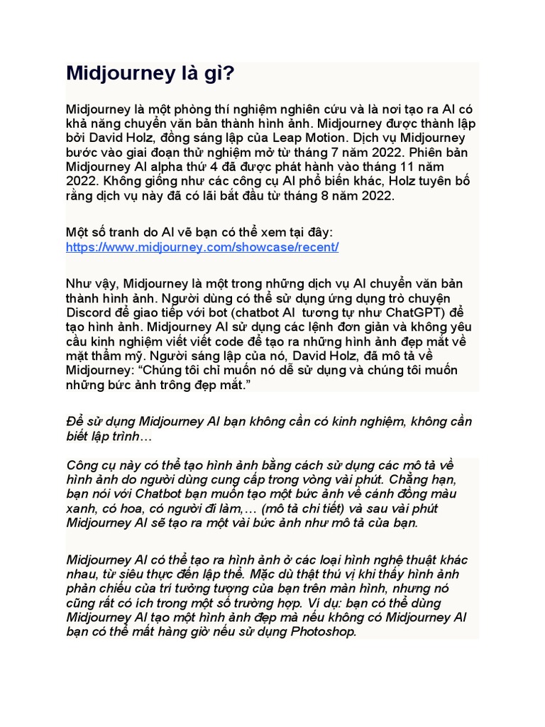 Midjourney Là Gì | PDF