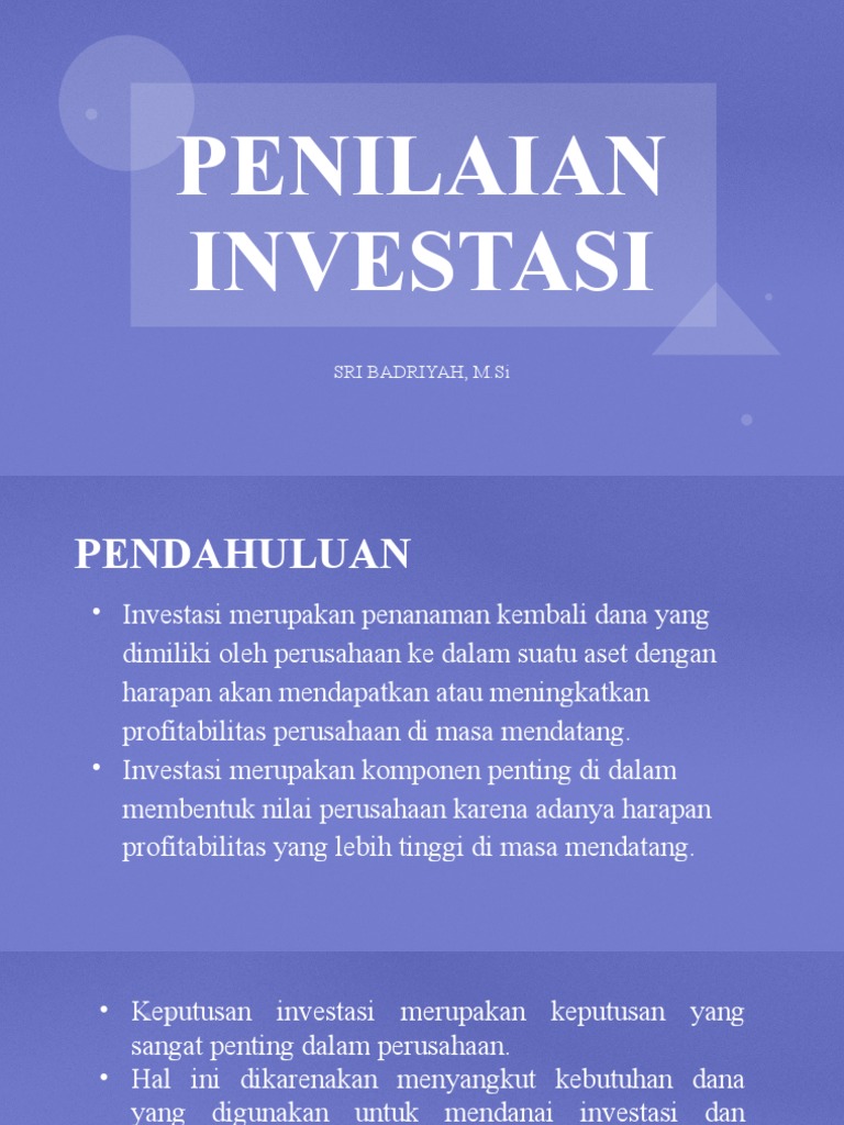 Metode Penilaian Investasi Efektif | PDF | Karier & Perkembangan
