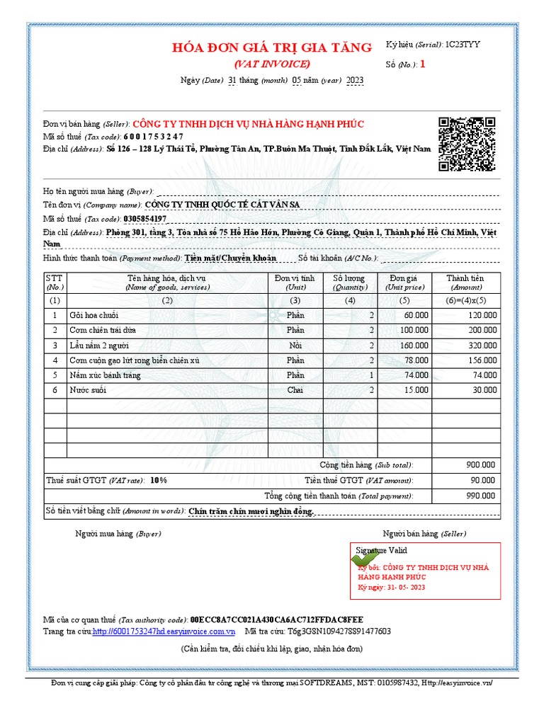 Hoadon 6001753247 1c23tyy 1 | PDF