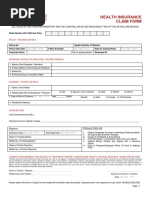Sha Hcps Claim Form-2025 | PDF