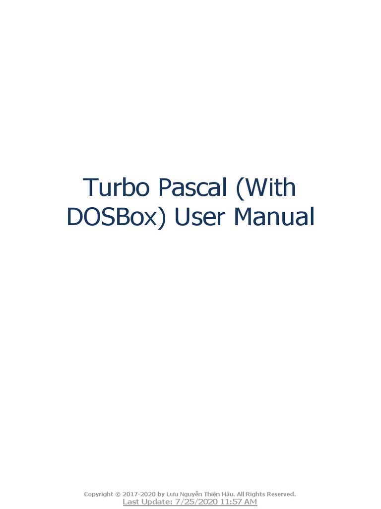 Turbo Pascal With Dosbox User Manual | PDF | Computer File | Microsoft ...