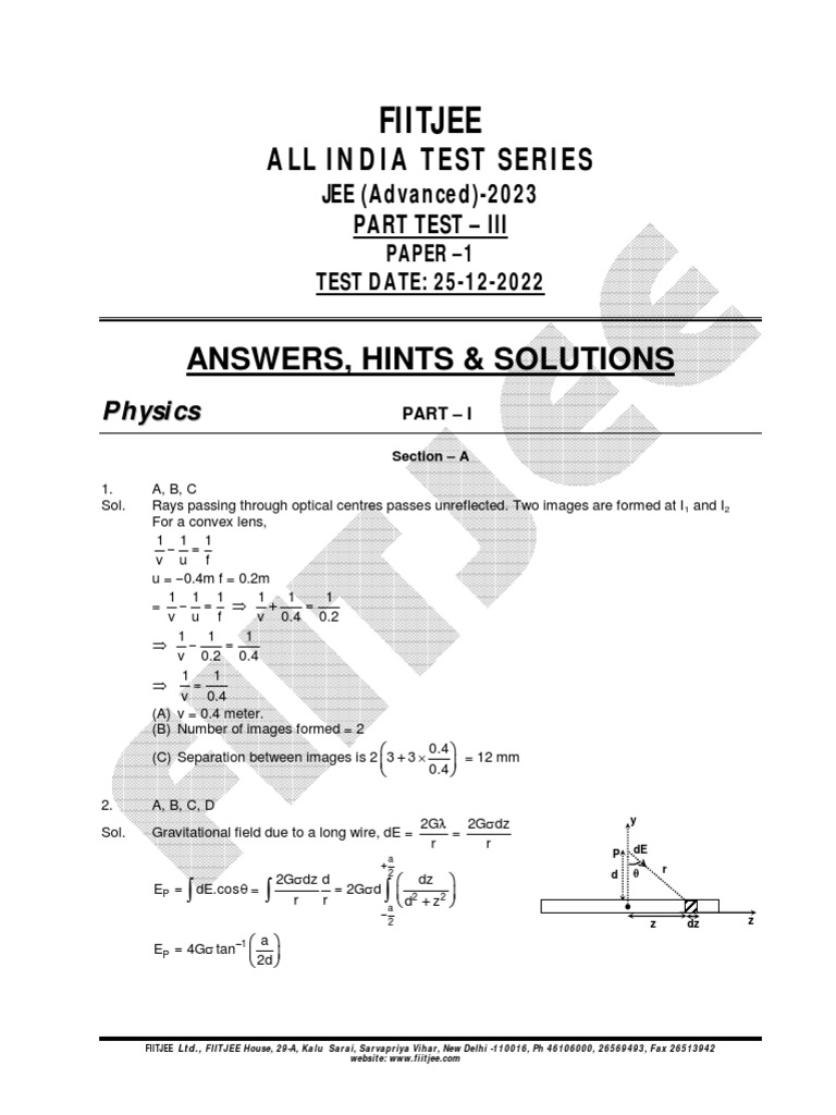 Aits 2223 PT III Jeea Paper 1 Sol | PDF | Physical Sciences | Chemistry