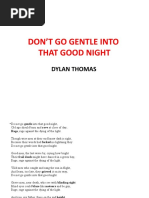 Do Not Go Gentle: A Poem by Dylan Thomas | PDF