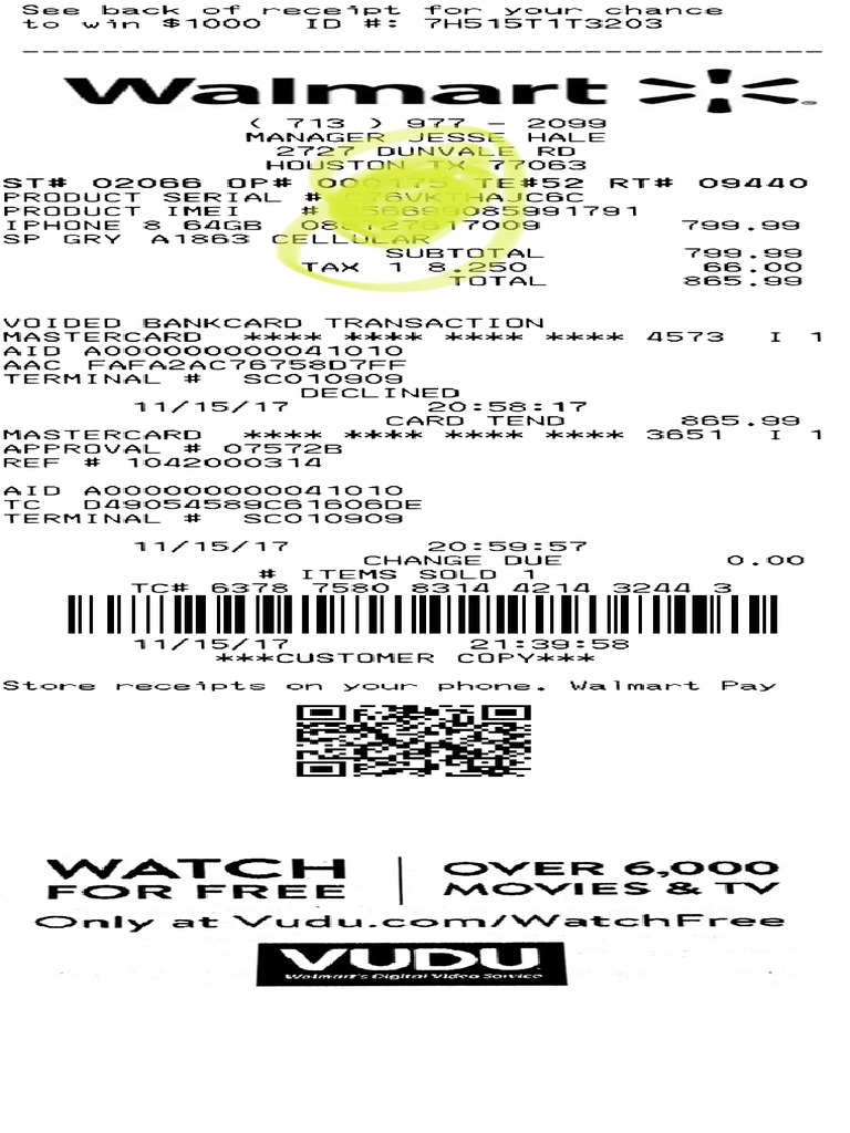 Walmart Receipt | PDF