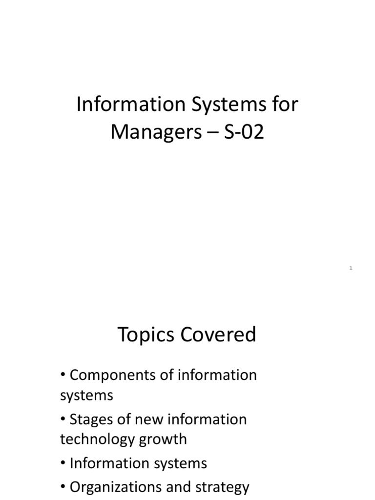 Information Systems Overview for Managers | PDF | Information System ...