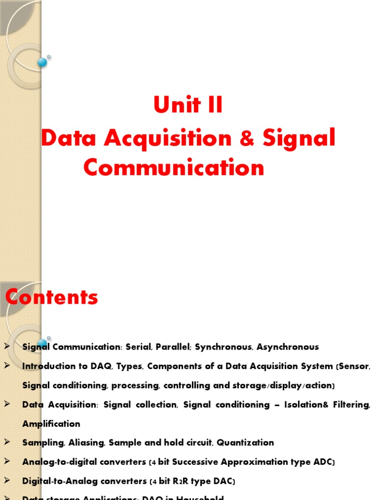 Unit II DAS & Signal Communication | PDF | Data Acquisition | Analog To ... Unit II DAS & Signal Communication | PDF | Data Acquisition | Analog To ...