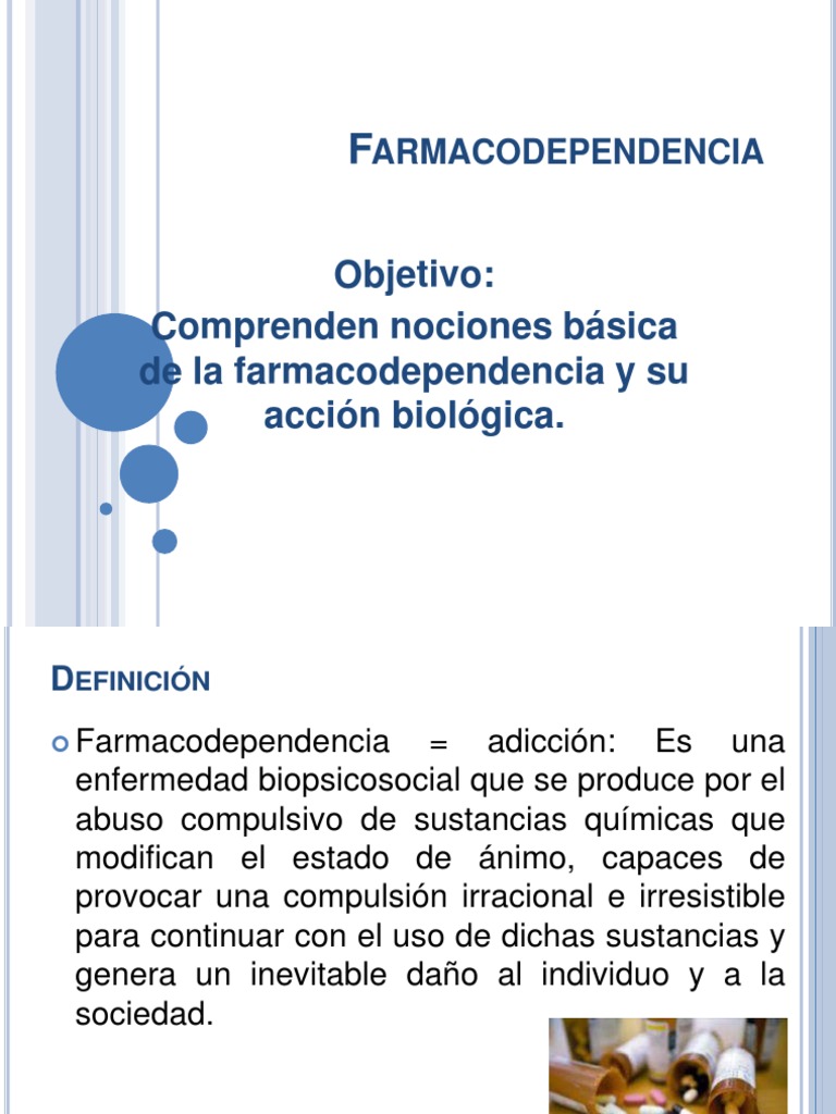 farmacodependencia | Drogas | La dependencia de sustancias