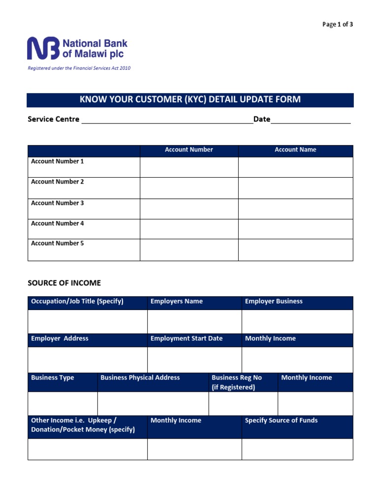 Kyc Update Form 2023 | PDF