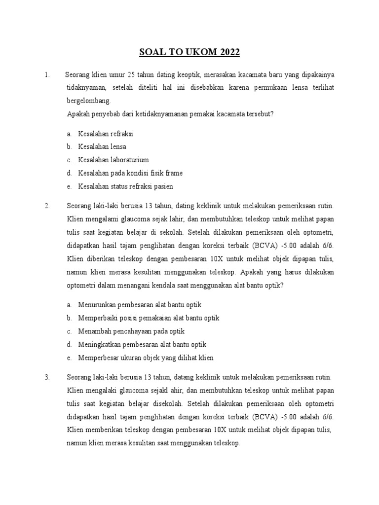 Soal To Ukom Nasional 2022 | PDF