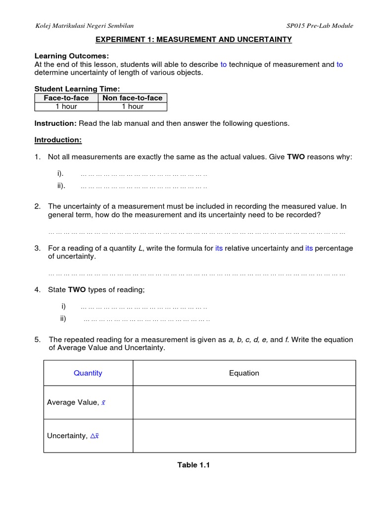 SP015 EXP 1 Pre-Lab Question 2023.2024 | PDF