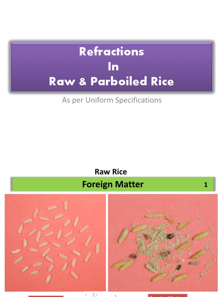 Refractions in Raw Parboiled Rice | PDF